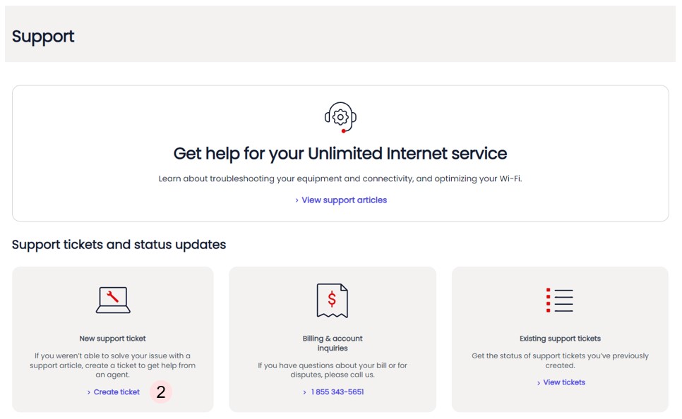 Create a Support Ticket